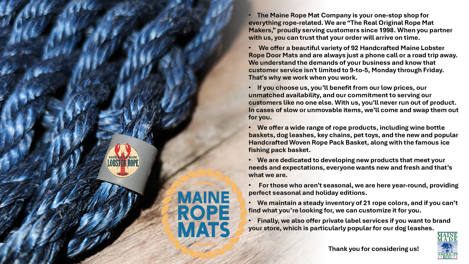The "Original" Maine Rope Mat Company – The "Original" Maine Rope Mat ...